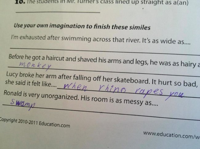 35 Ridiculous Exam Answers From Smart-Ass Kids That Will Make You Give ...