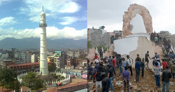 Historic Dharahara Tower Collapses In Kathmandu After Deadly Nepal ...