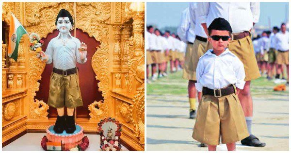 Surat Temple Under Fire For Dressing Idol Of Lord Swaminarayan In RSS ...
