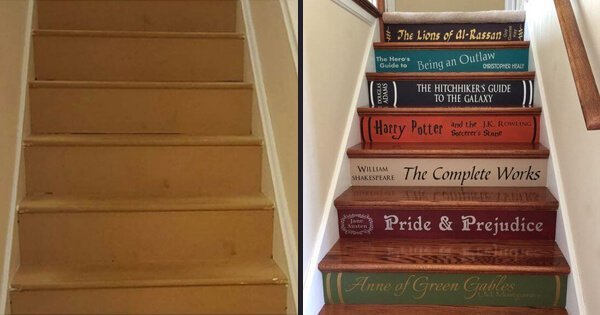 This Book Lover Transformed Her Staircase Into A Work Of Art Inspired ...