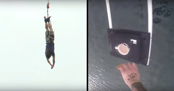 This Man Made A World Record By Bungee Jumping Just To Dunk A Biscuit ...