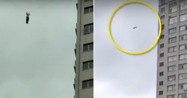 Watch This Crazy Video Of A Man Escaping From The 19th Floor To Avoid ...
