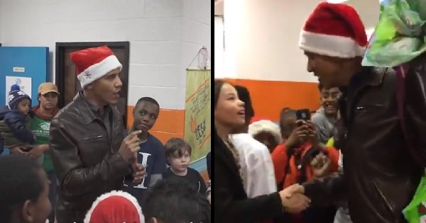 Barack Obama Surprising Kids In His ‘Cool Santa’ Look Proves He Will ...