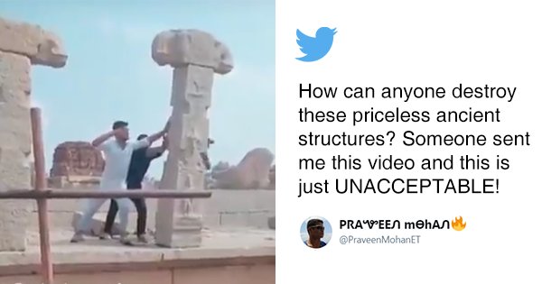 A Video Showing People Allegedly Destroying Stone Pillars At Hampi Is ...