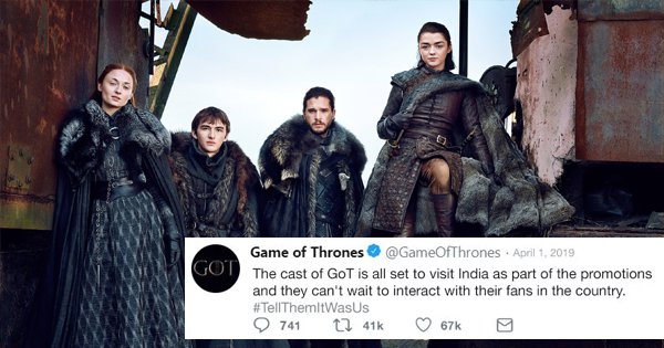 The GoT Cast Is Going To Be In India Before The Release Of Final Season ...