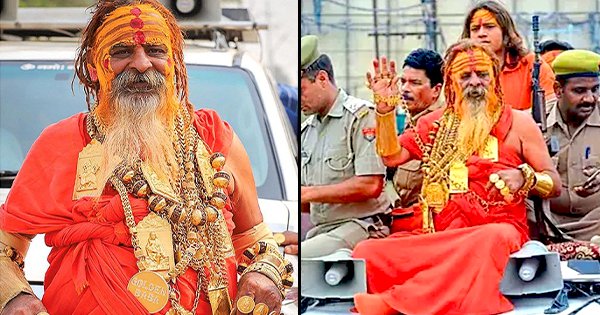 Golden Baba Attends Kanwar Yatra In UP In 16 Kg Of Gold
