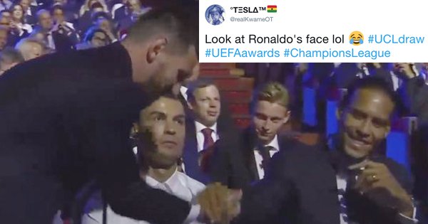 Cristiano Ronaldo's Reaction On Lionel Messi Winning The UEFA Best ...