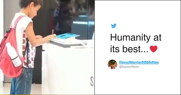 A Store In Brazil Allows A Kid To Do His Homework On Their Tablet