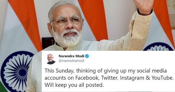 Prime Minister Narendra Modi Tweeted He Is Thinking Of Giving Up Social ...