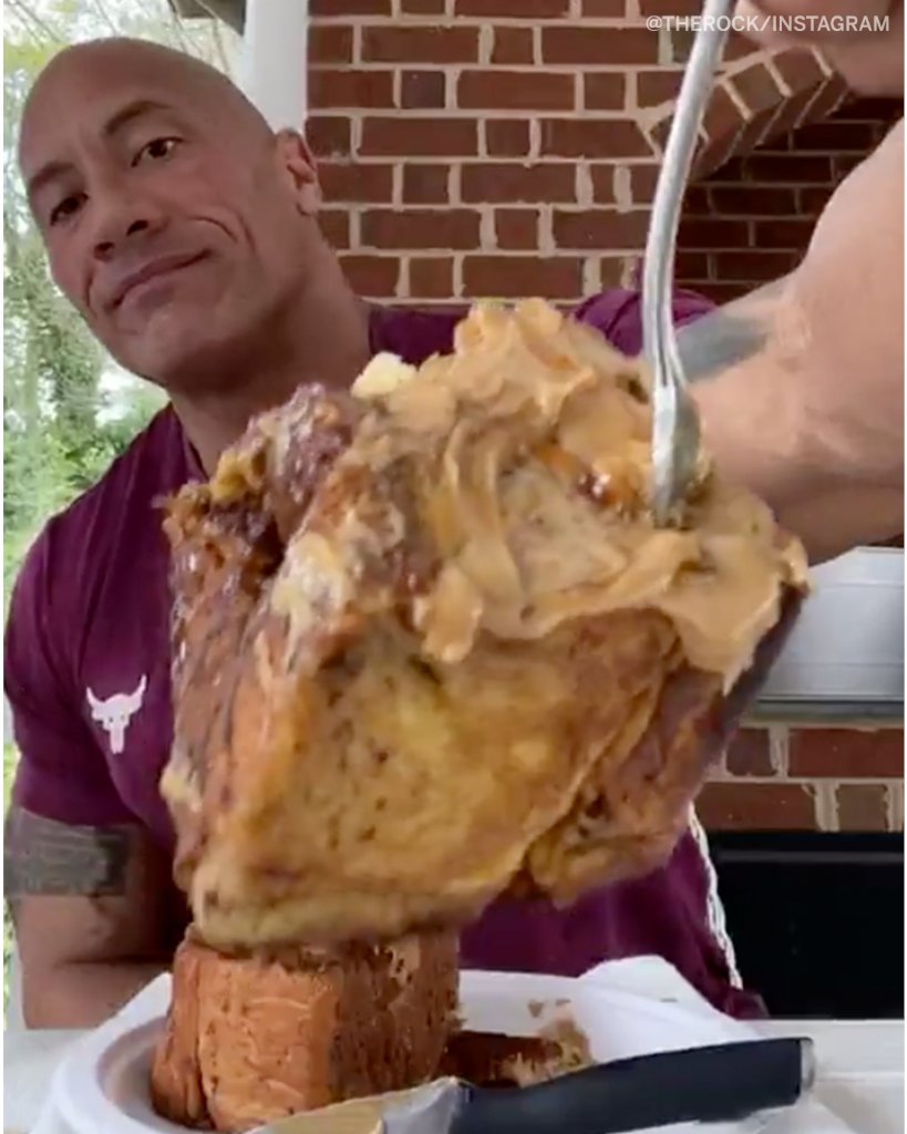 The Rock Eating A Massive French Toast For His Cheat Day Has Driven ...