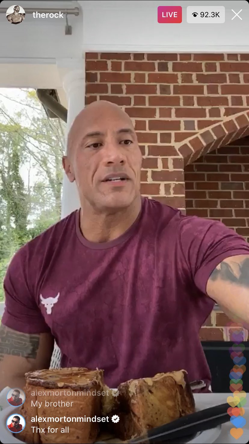 The Rock Eating A Massive French Toast For His Cheat Day Has Driven ...