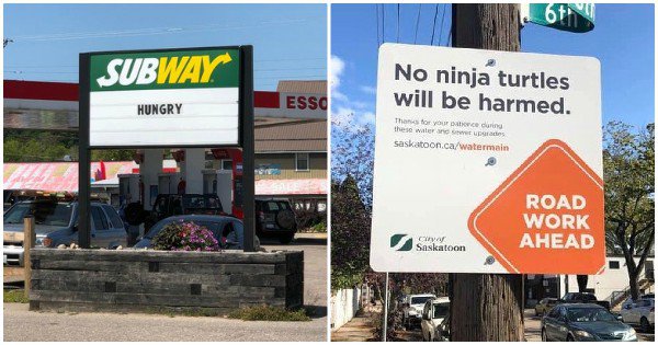 17 Witty Road Signs