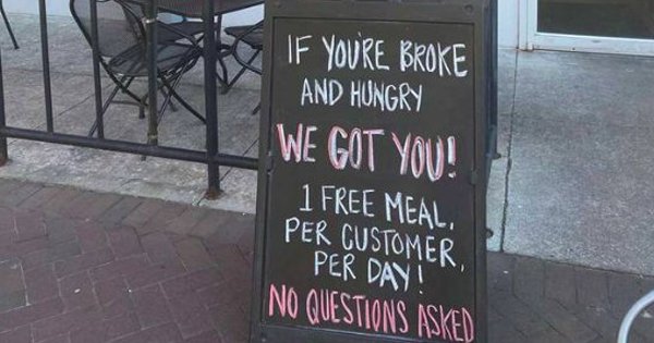 Virginia-Based Restaurant Offering One Free Meal A Day, No Questions Asked