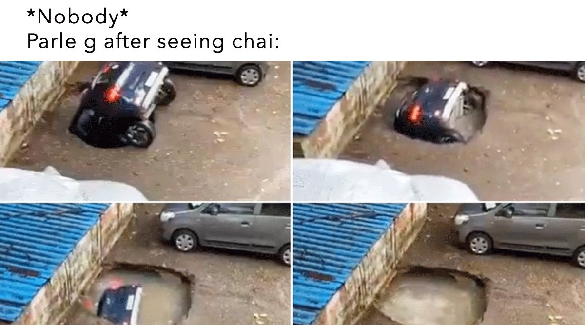 Car Swallowed By Sinkhole In Mumbai Which Actually Turned Out To Be A Well.