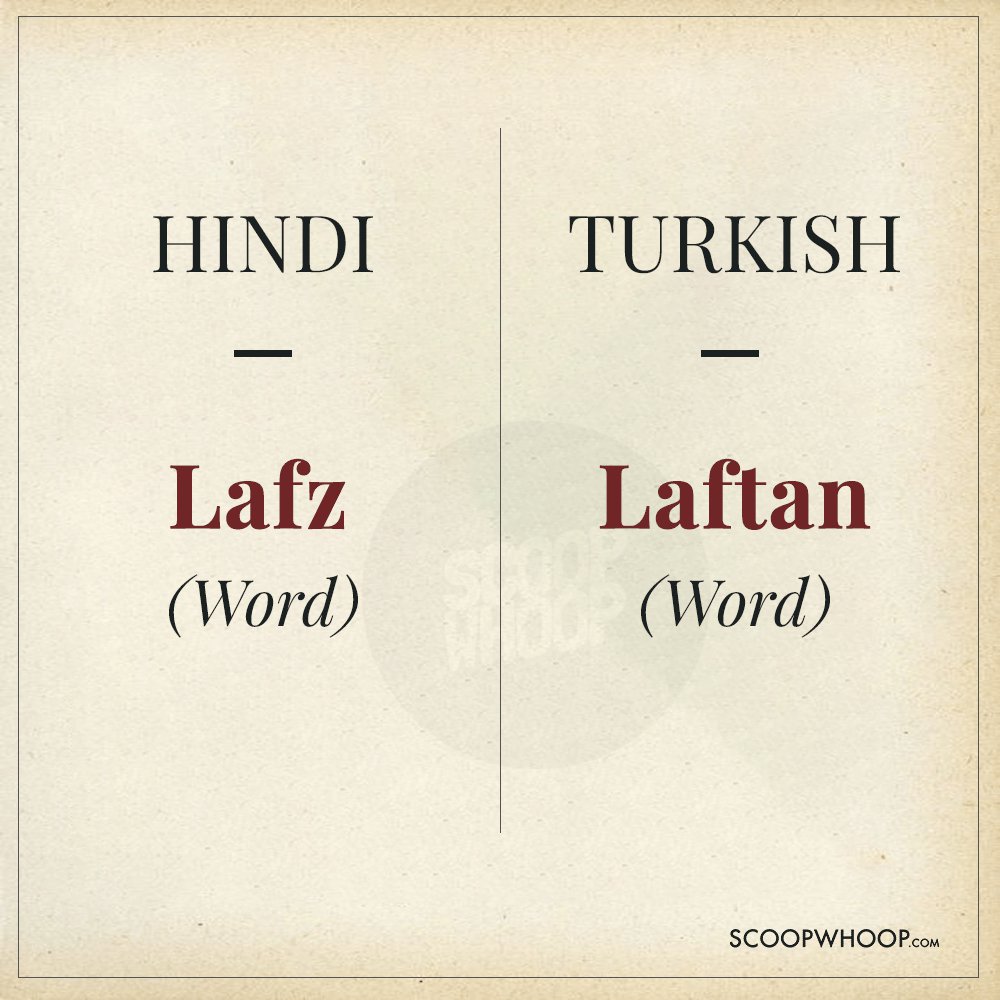 21 Turkish Hindi Language Words With The Same Meanings