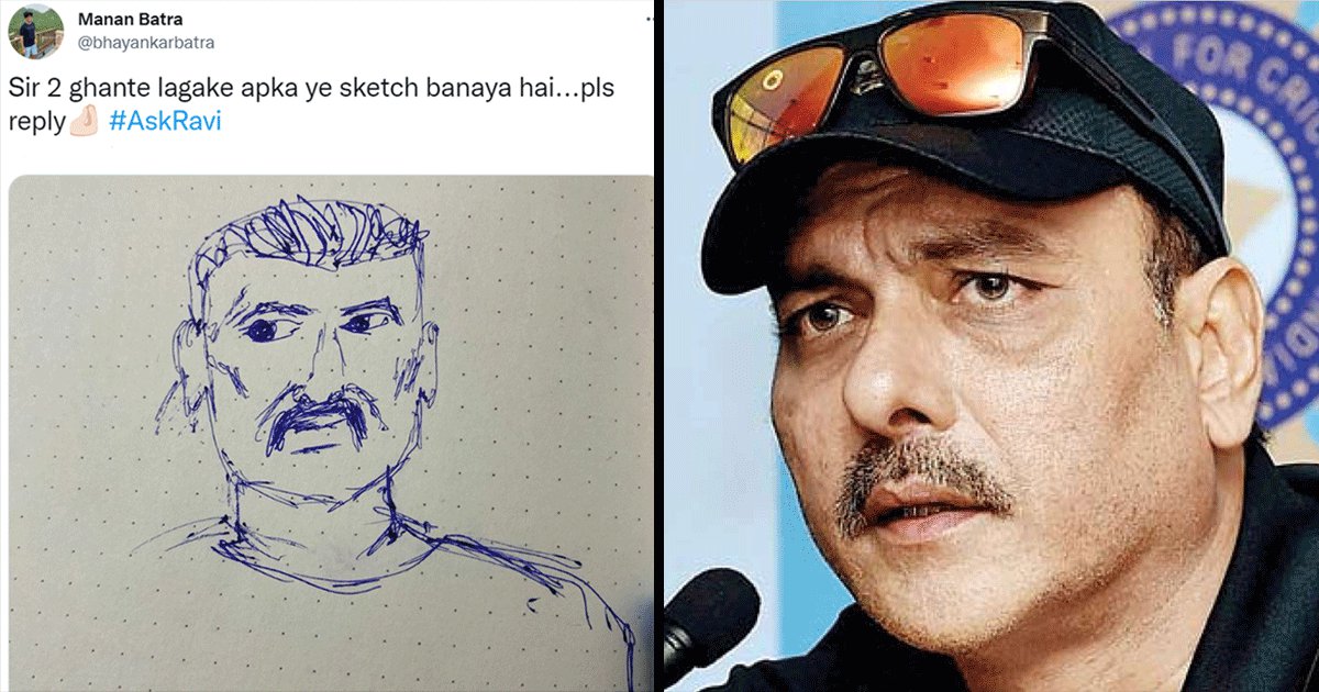 Ravi Shastri's Hilarious Response To A Fan's Portrait Of Him Is Sending ...