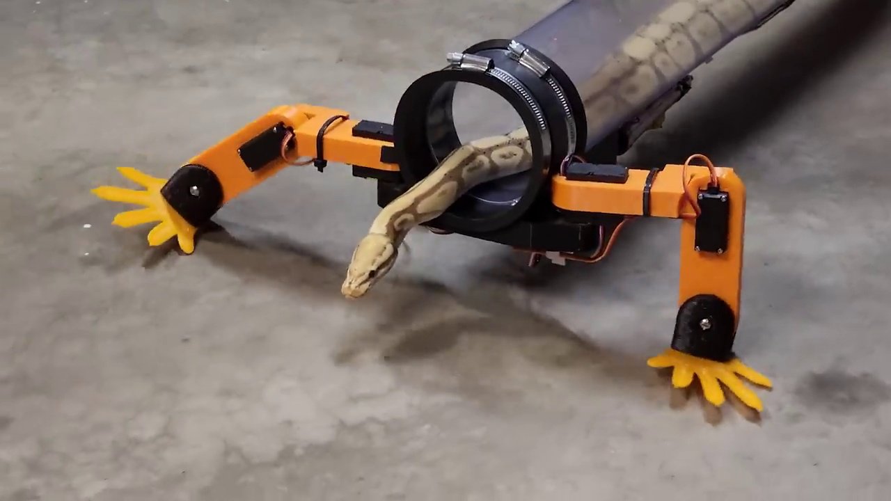 Man Creates A Unique Robot Suit That Allows Snakes To Walk With Legs