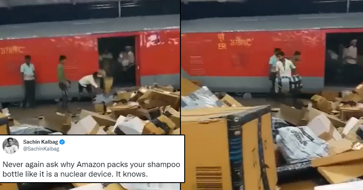 This Video Of Parcels Being Thrown Out Of Train Is Viral