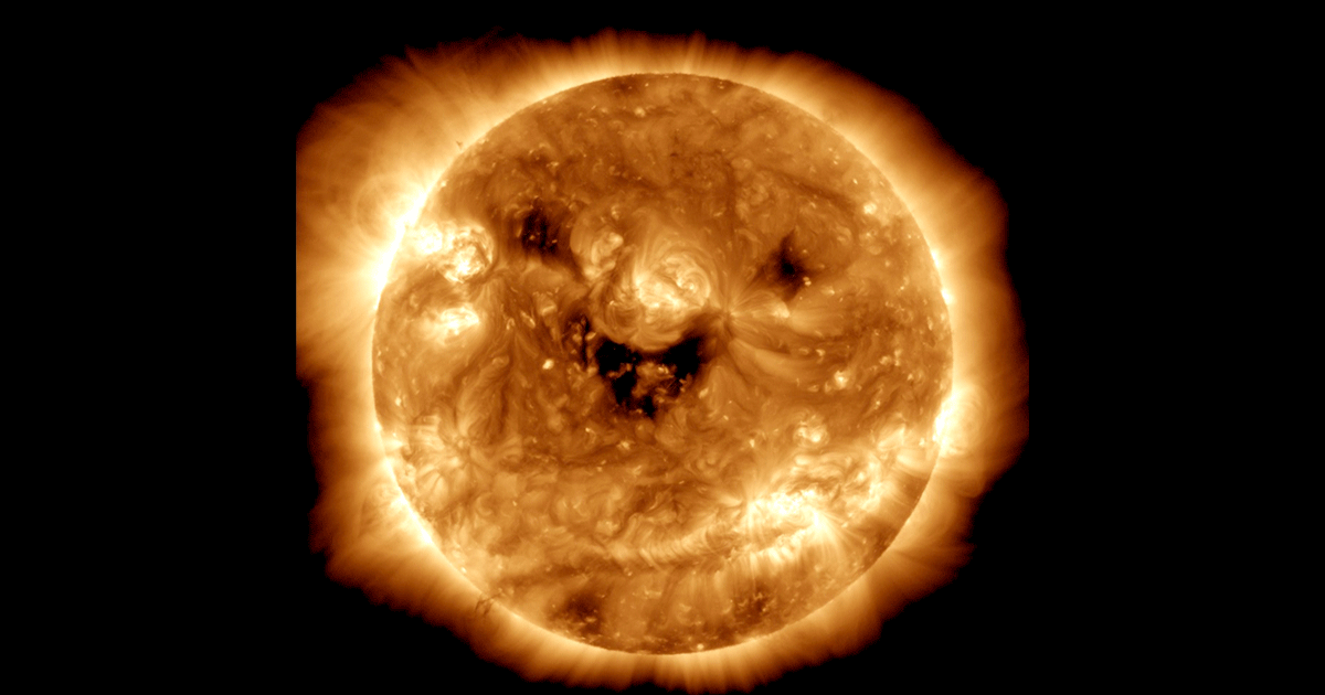 NASA Captures Spooky Smiling Face Of Sun After Solar Eclipse