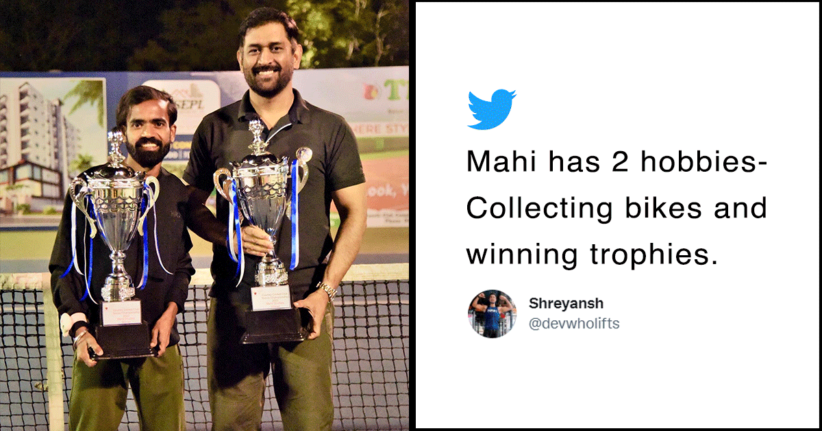 MS Dhoni Returns To Winning Ways With A Trophy In...Tennis!