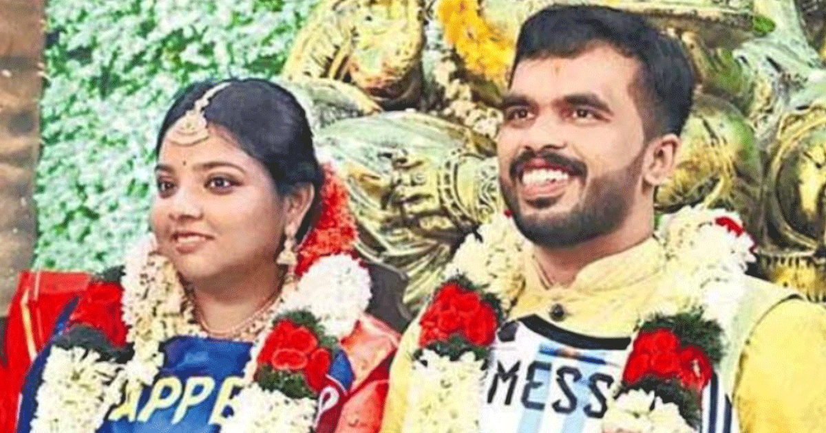 This Kerala Couple Wore Messi-Mbappe Jerseys During Their Wedding on FIFA