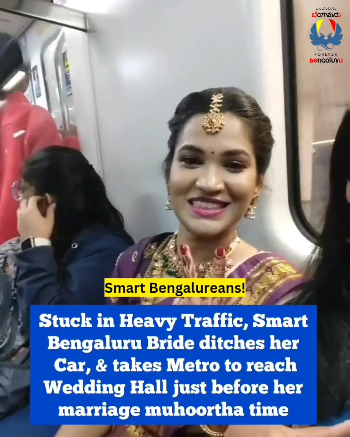 Bride Takes A Metro To Reach Wedding Venue To Avoid Traffic