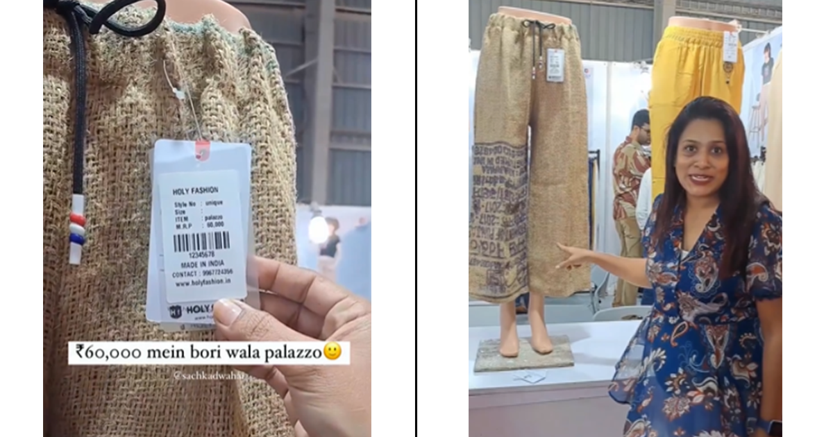 Woman Hilariously Called Out ₹60k Palazzo Pants Made Out Of A Bori-Like ...