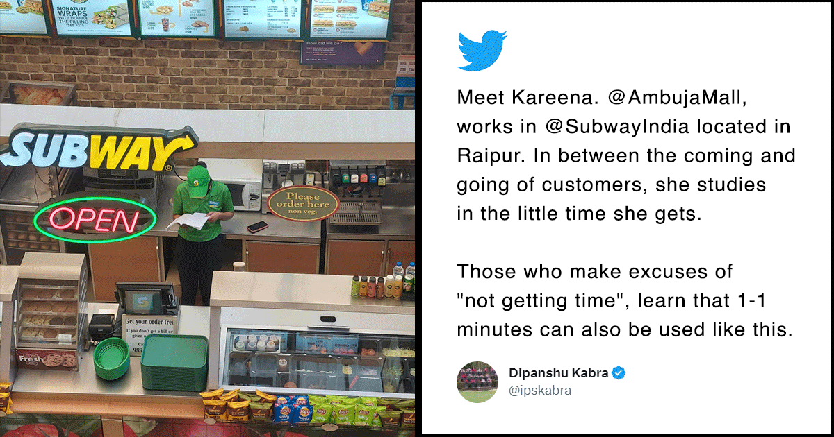 IPS Officer Applauds Subway Employee For Studying While On The Job