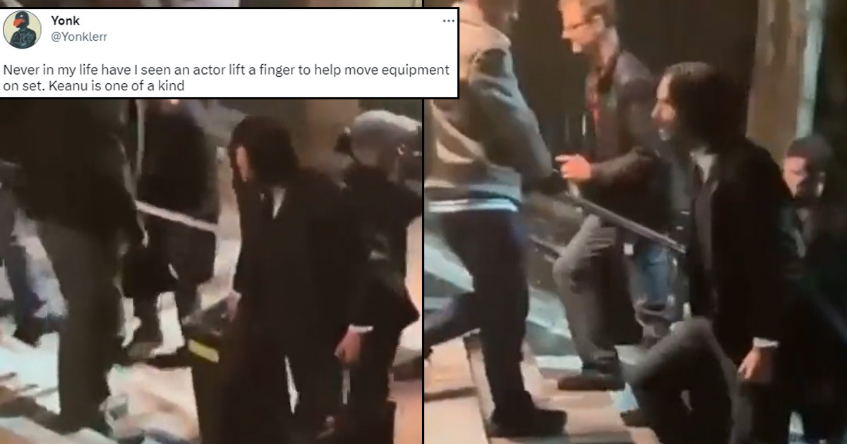 An Old Clip Of Keanu Reeves Helping Production Team Is Viral