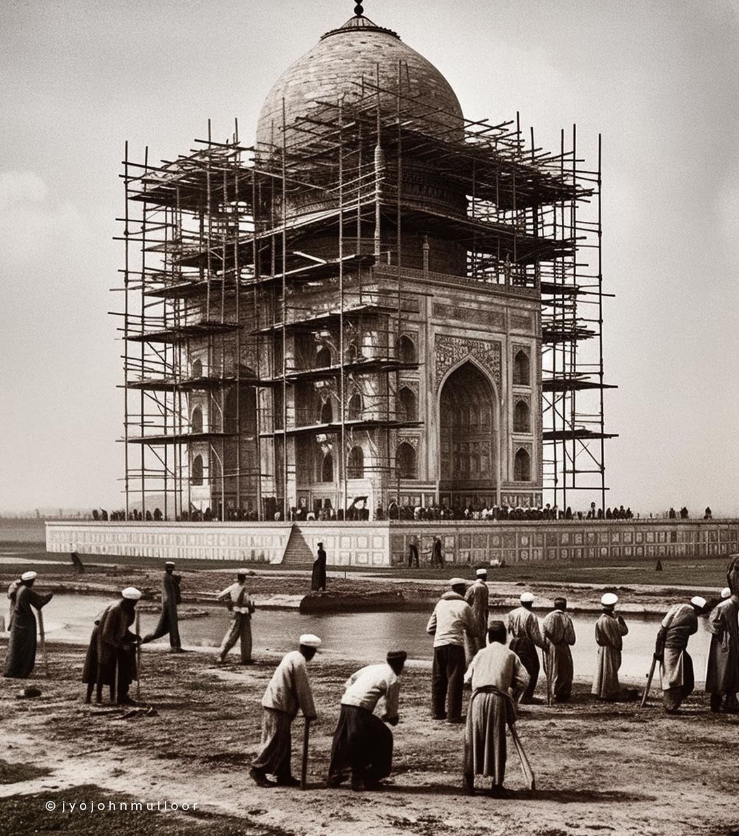 Artist Uses AI To Imagine The Construction Of The Taj Mahal