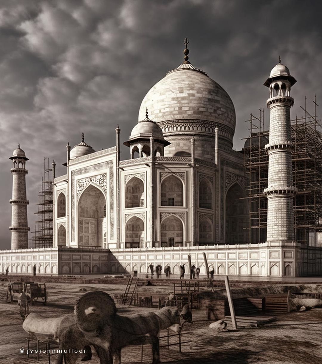 Artist Uses AI To Imagine The Construction Of The Taj Mahal