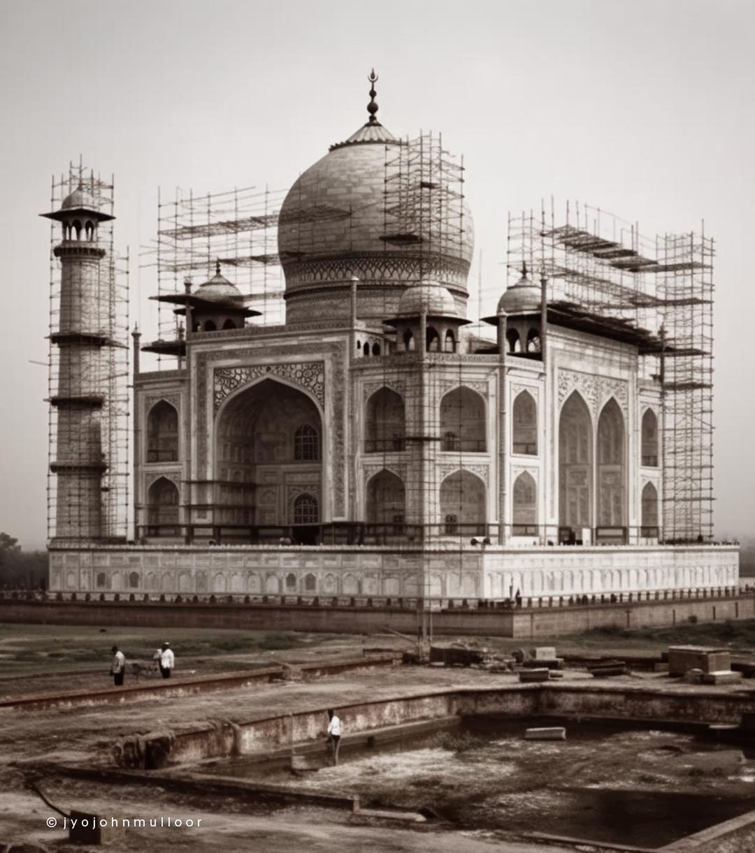 Artist Uses AI To Imagine The Construction Of The Taj Mahal