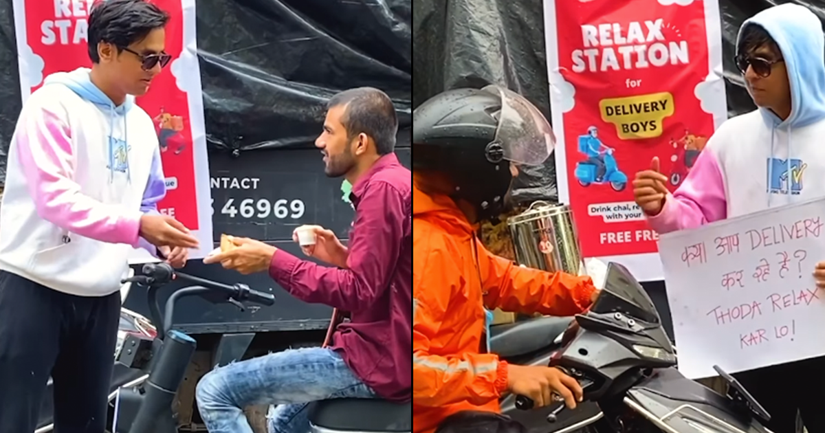 This Influencer Set Up A 'Relax Station' For Delivery Agents