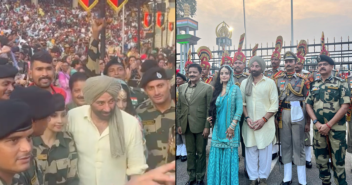 Ahead Gadar 2 Release, Sunny Deol & Ameesha Patel Meet & Greet Soldiers At The Attari-Wagah ...