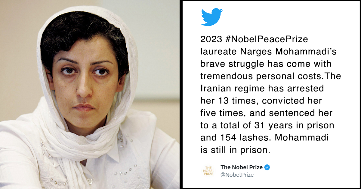 Iranian Activist, Narges Mohammadi, Wins Nobel Peace Prize