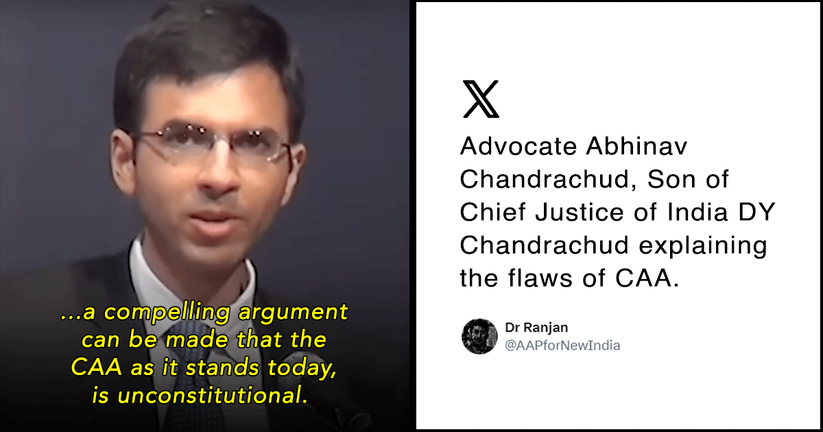 The Internet Is Taking Note Of Abhinav Chandrachud's Viral 2020 Speech Regarding CAA