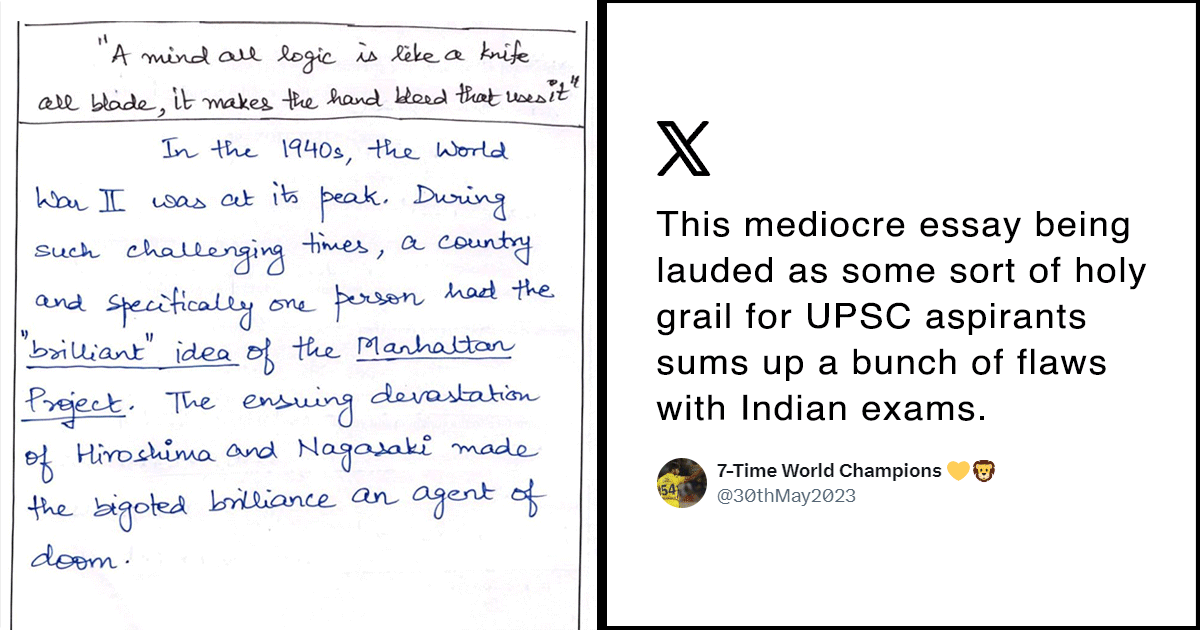UPSC Topper's Essay Is Going Viral For All The Wrong Reasons & People ...