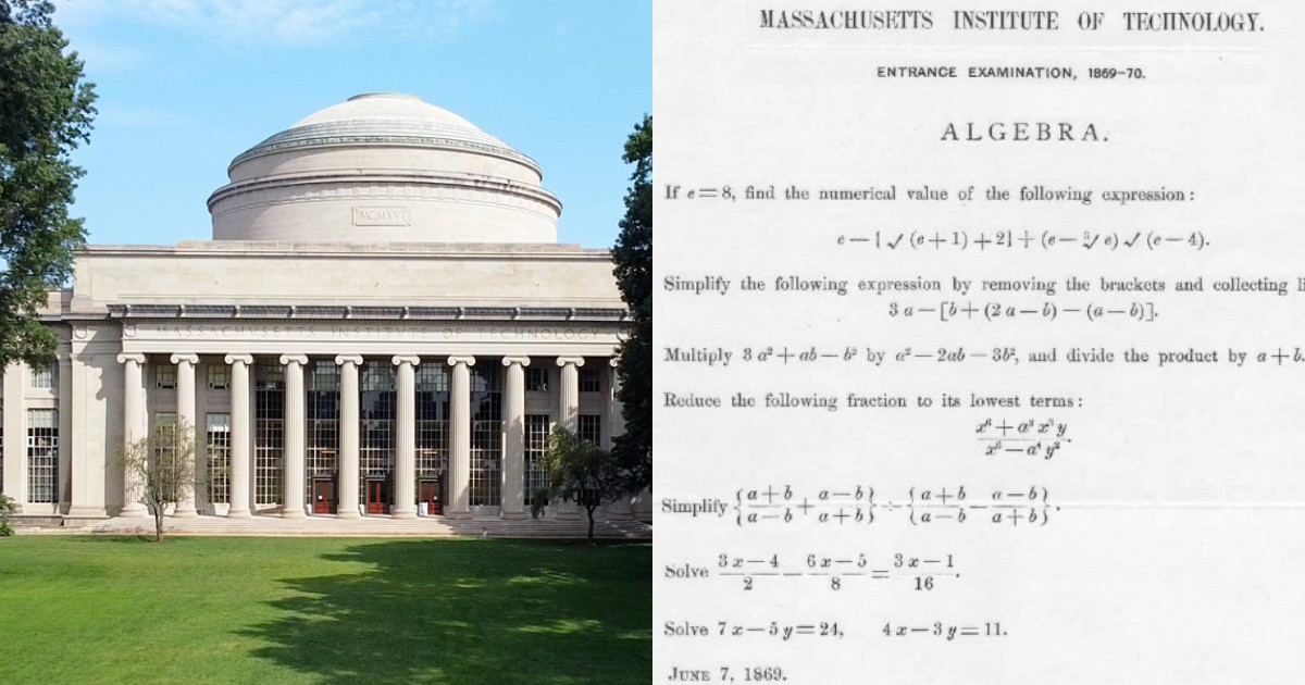 Could You Have Gotten Into MIT In 1869? This Viral Entrance Exam Is ...