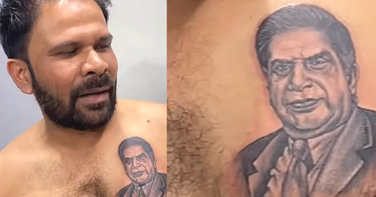 This Man Inked Ratan Tata’s Face On His Chest & It’s The Most Heartfelt ...